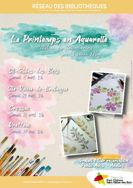 Atelier créatif aquarelle - Stage / cours / Ateliers | ST GILDAS DES BOIS